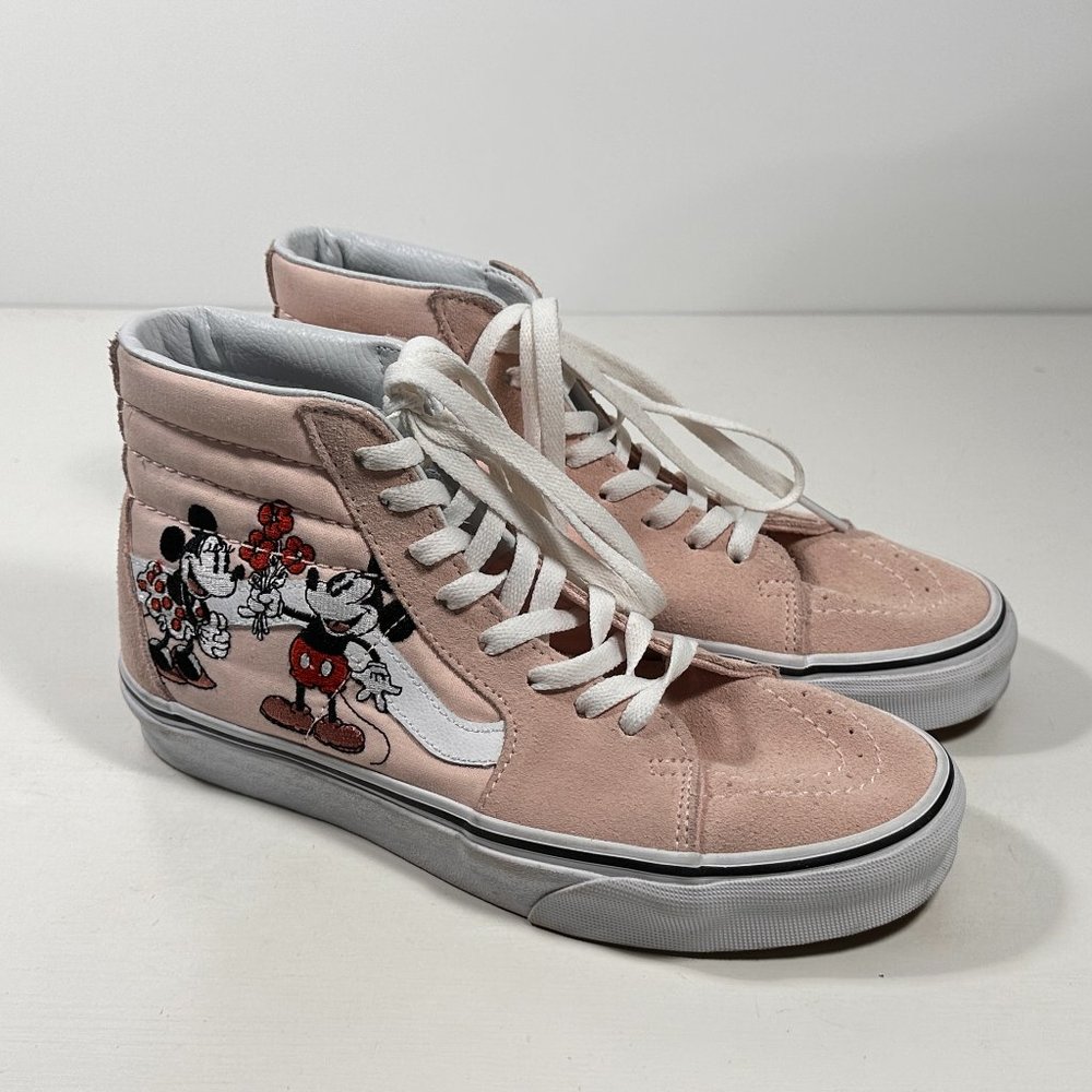 Vans Sk8 Hi Disney Mickey Minnie Mouse Pink Suede Sho… - Gem